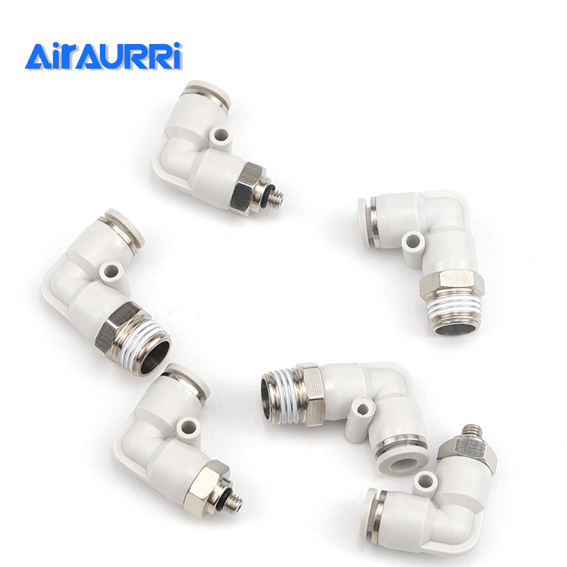 气动气管螺纹弯头快速接头白色PL4/6/8/10-M5/01/02/03/04_虎窝淘