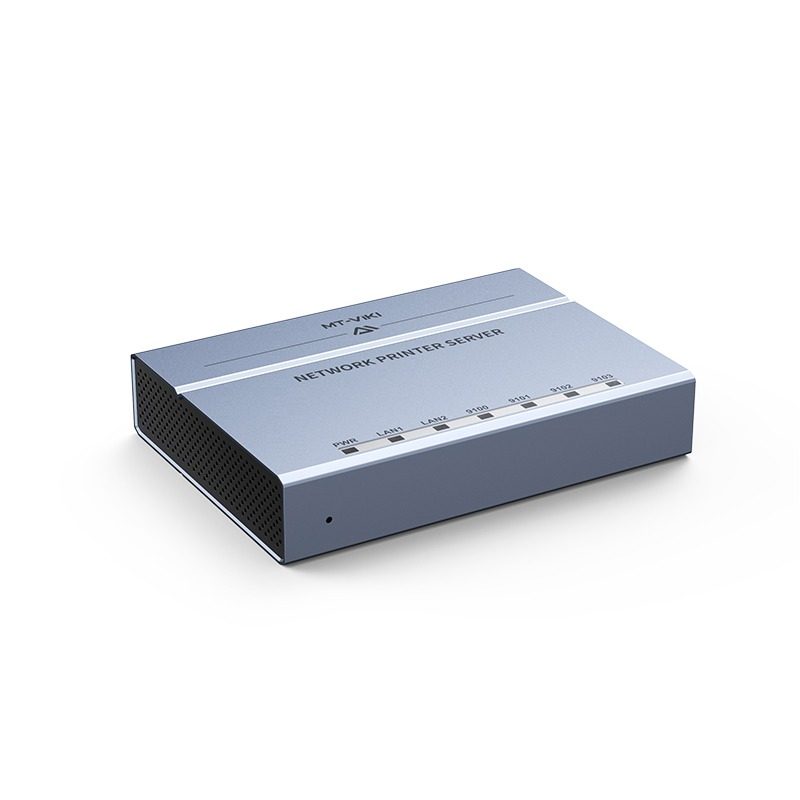 迈拓双网口4口USB2.0网络打印服务器支持跨网段自动免切换自动列队MT-PS204_虎窝淘