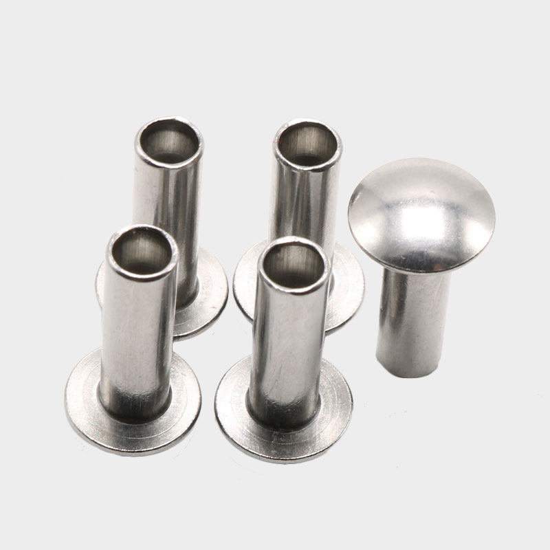 铆钉M2M2.5M3M4M5M6扁头半空空心GB873半圆铆接半空心铆钉