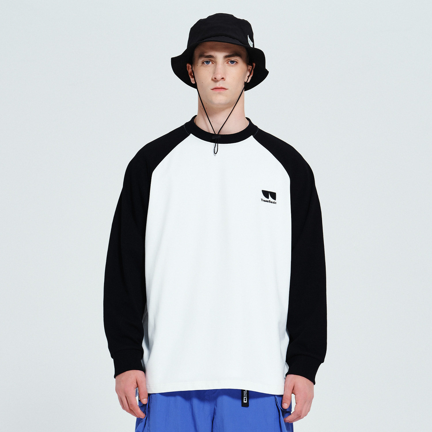 WARMTREES 2022AW小绣标插肩袖重磅长袖T恤_虎窝淘