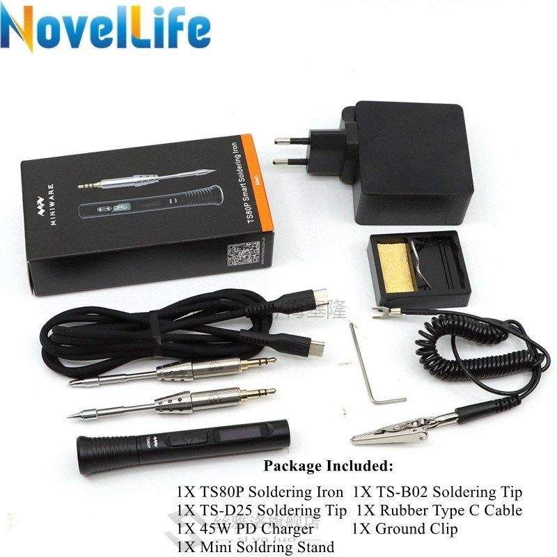 Mini TS80P Portable Electric Soldering Iron Adjustable Tempe_虎窝淘