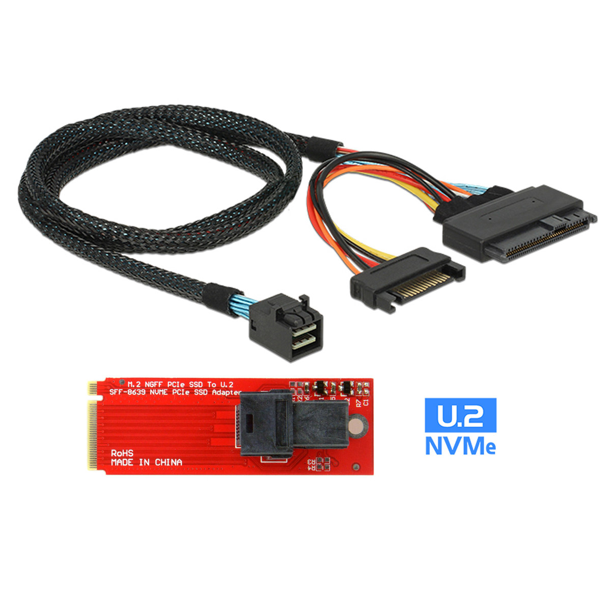 NFHK M.2 U.2 SFF-8639 NVMe 8643转接卡PCI-E 4X转U2转换器挡板_虎窝淘