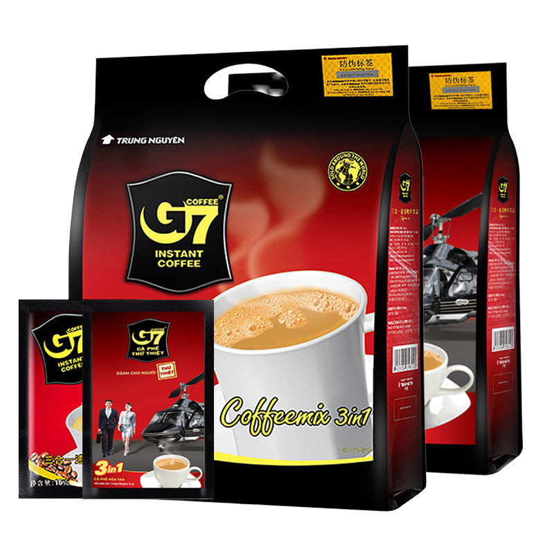 正品越南进口g7咖啡中原原味即溶三合一速溶特浓咖啡粉800g50包_虎窝淘