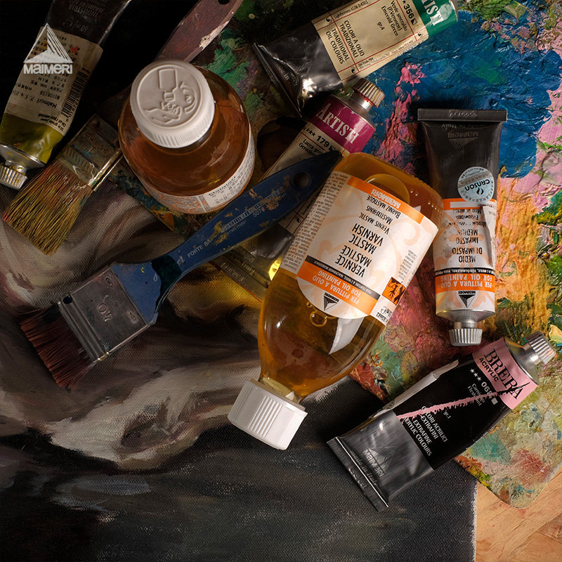 意大利进口Maimeri莓莉玛蒂树脂上光油MASTIC VARNISH油画画面保护光油罩光剂乳胶光漆调色油增加光泽682_虎窝淘