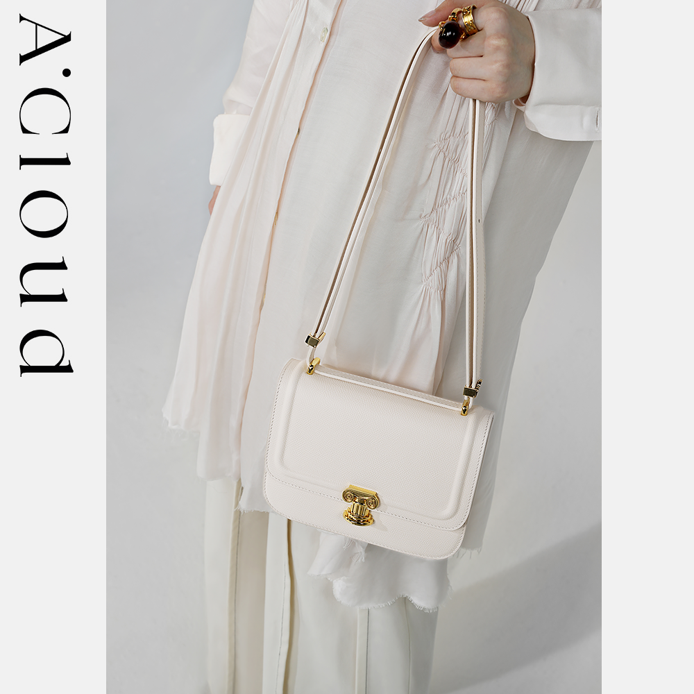 A.Cloud高级包女单肩牛皮Epsom罗马画框包罗马小方小方包