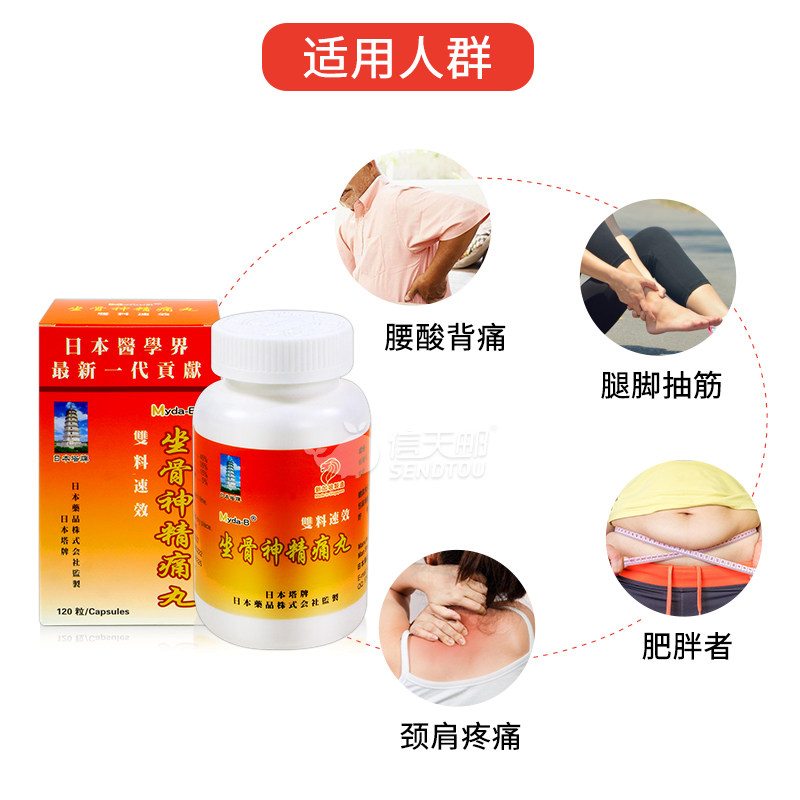 Myda-B日本塔牌坐骨神精痛丸120粒疼药丸关节强力腰椎坐骨神痛丸_虎窝淘