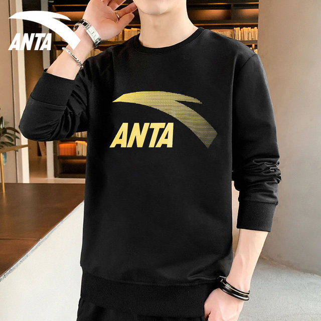 Anta official flagship store men's sweatshirt 2025 autumn new long-sleeved T-shirt letter ...