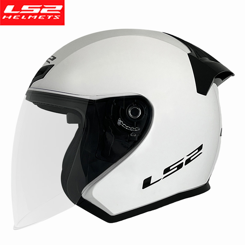 LS2半盔摩托车头盔男女电动车机车四季大码夏季四分之三盔OF608_虎窝淘
