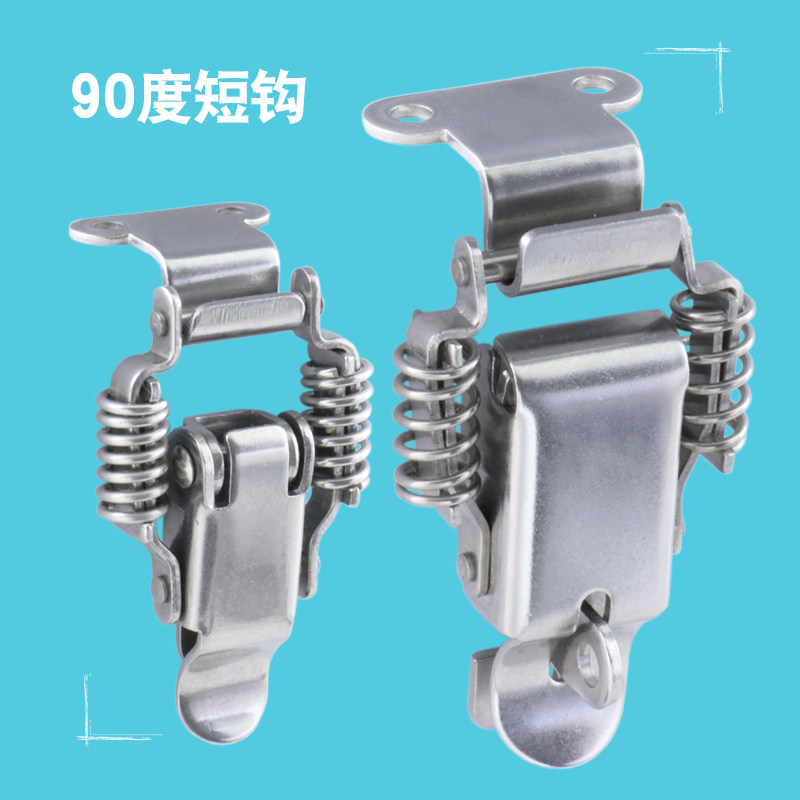 304不锈钢双弹簧挂锁搭扣工具箱木箱锁扣箱扣工业固定卡扣搭扣_虎窝淘