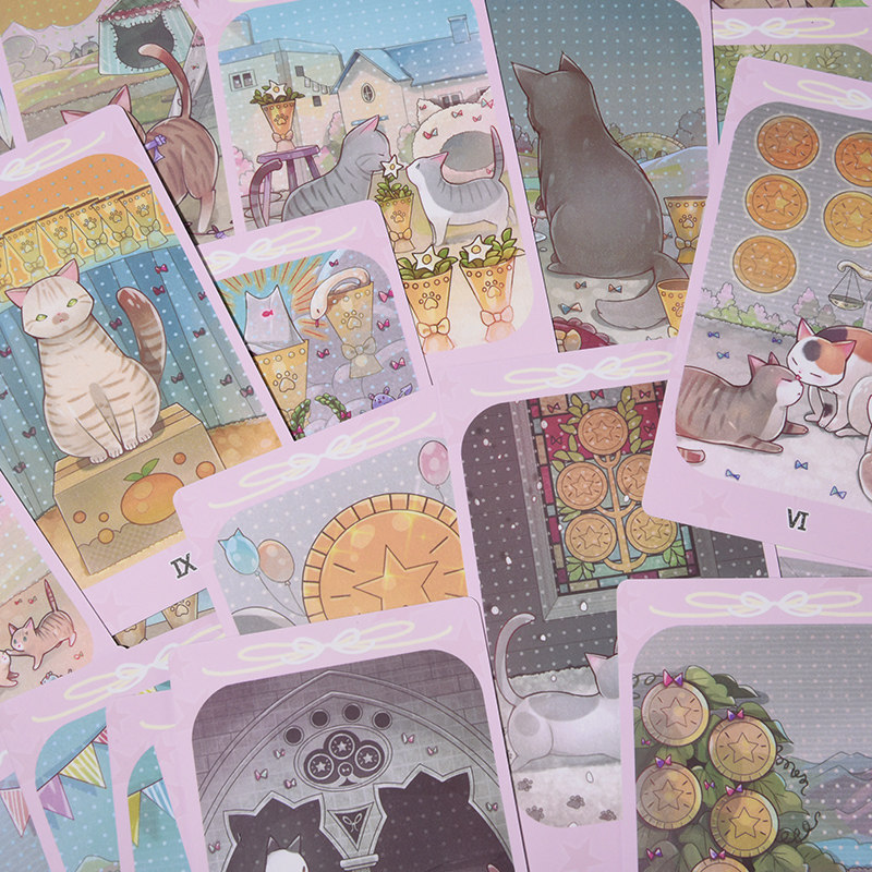 Cat Tarot正版梦幻猫卡塔塌罗牌塔taluo二次元韦特维特塔牌罗_虎窝淘