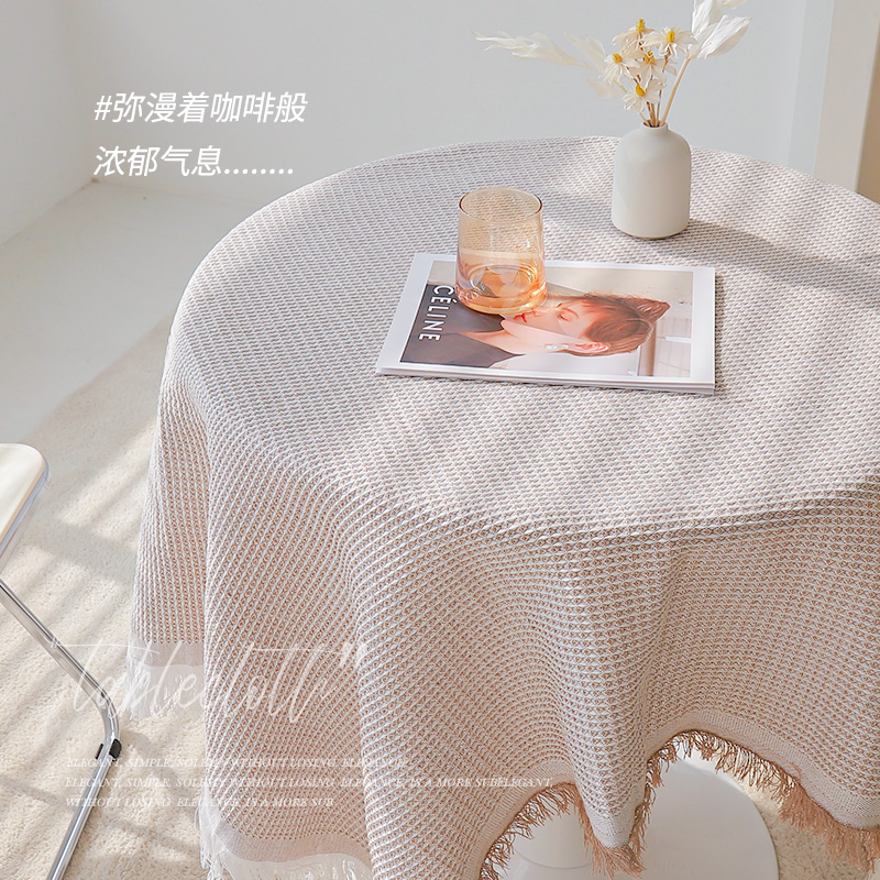 ins风桌布轻奢高级感法式圆桌书桌白色台桌布摆摊生日拍照背景布_虎窝淘
