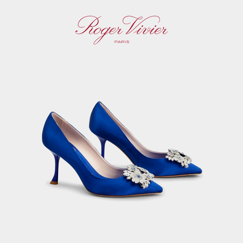 Roger Vivier/RV女鞋RV Bouquet Strass高跟婚鞋单鞋_虎窝淘