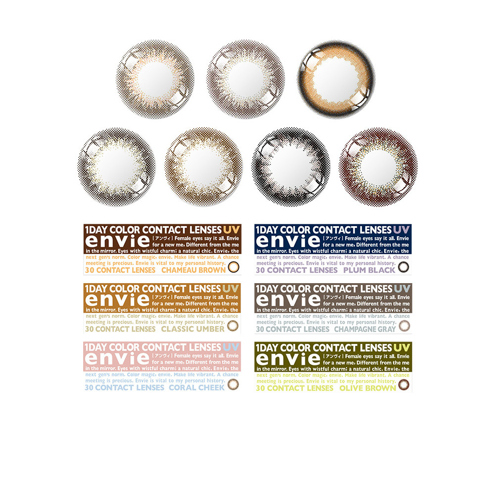 日本envie梨花美瞳日抛10片女大小直径近视隐形眼镜混血进口官网_虎窝淘