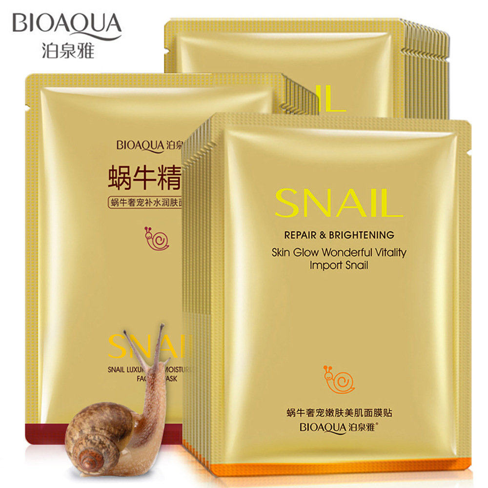 10Pcs Snail facial Mask Hyaluronic Acid Mask Anti Wrinkle_虎窝淘