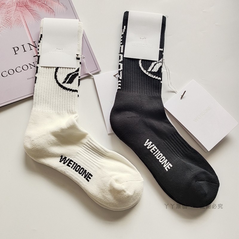 2020正版经典WELL11DONE纯棉运动袜20FW中筒袜子ins潮袜GD同款_虎窝淘