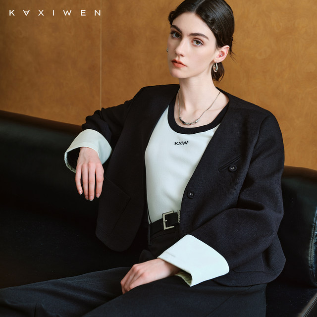 Jason Wen short suit jacket 2025 spring new temperament versatile ...