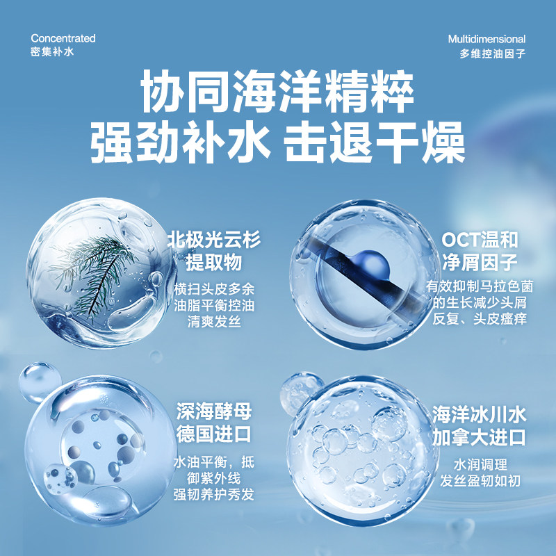 海洋至尊控油去屑洗发水男士专用蓬松止痒持久留香洗发露官方正品_虎窝淘