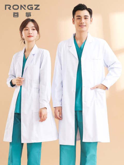 White coat doctor work clothes for summer women long sleeve thin short ...
