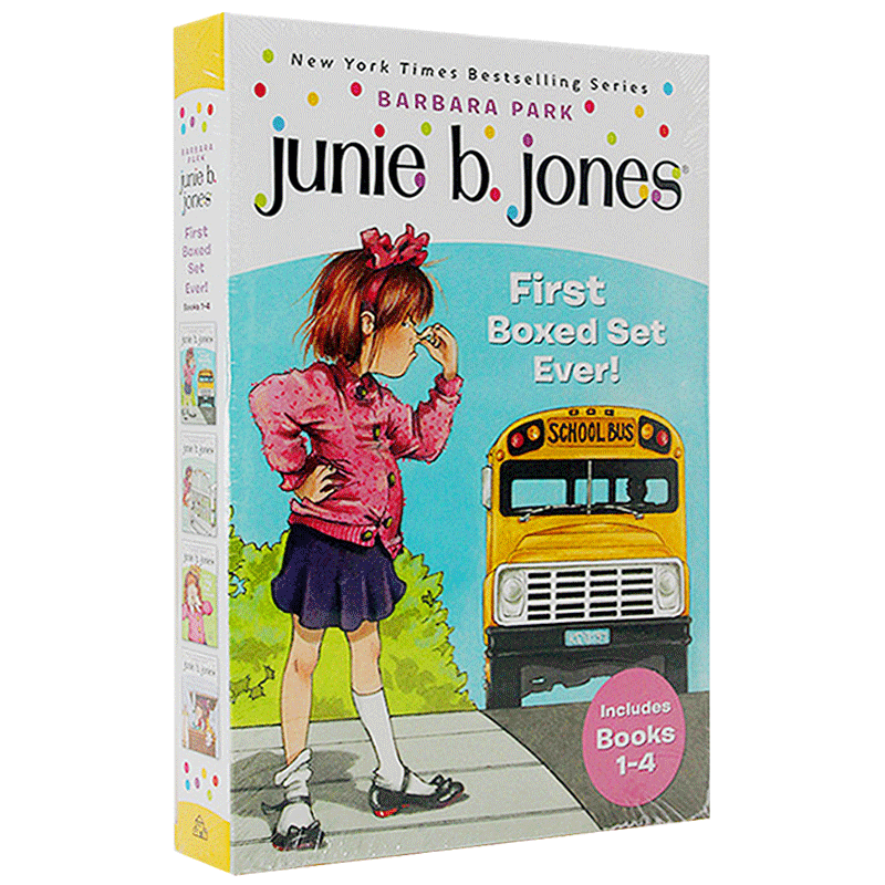 正版朱尼琼斯系列套装1-4册英文原版 Junie B. Jones’s First Boxed Set Ever初级章节书桥梁书儿童英语读物 ...