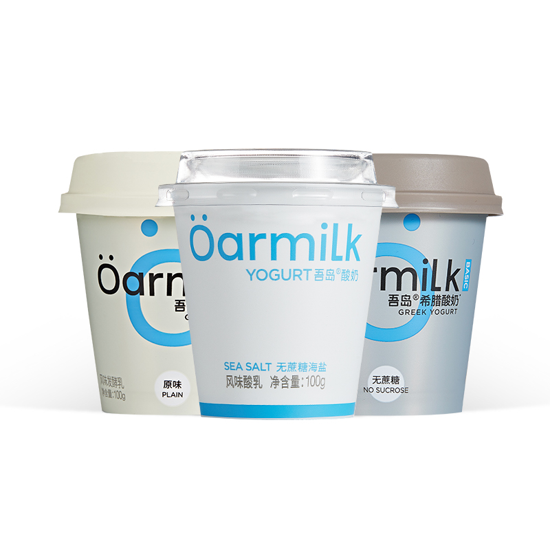 Oarmilk/吾岛酸奶经典基础无蔗糖原味100g*24杯低温早餐酸奶_虎窝淘