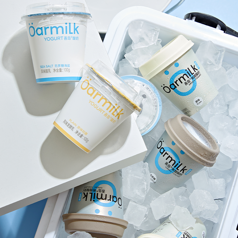 Oarmilk/吾岛酸奶经典基础无蔗糖原味100g*24杯低温早餐酸奶_虎窝淘