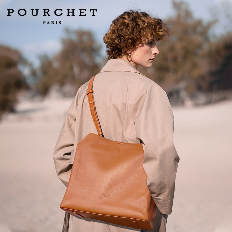 POURCHET/宝榭法国原创设计新款流浪包女士大容量单肩斜挎包_虎窝淘