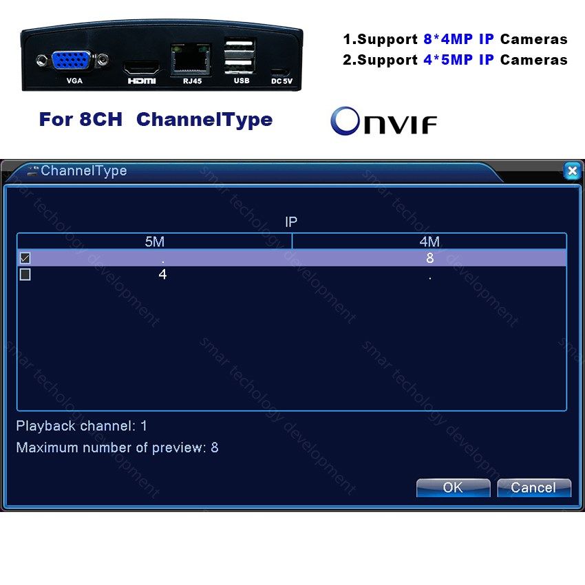Smar Super Mini NVR 4CH 8CH Network Recorder NVR Onvif_虎窝淘