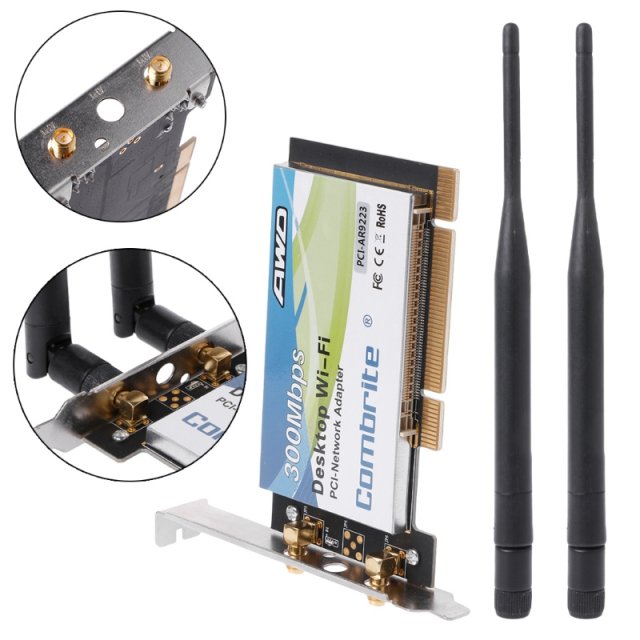 AR9223 PCI 300M 802.11b/g/n Wireless WiFi Card for Desktop L_虎窝淘