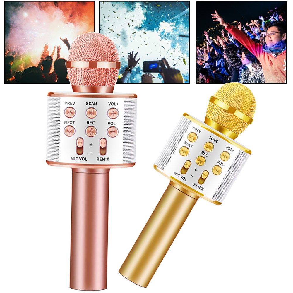 Wireless Karaoke Microphone Bluetooth Handheld Portable Spea_虎窝淘