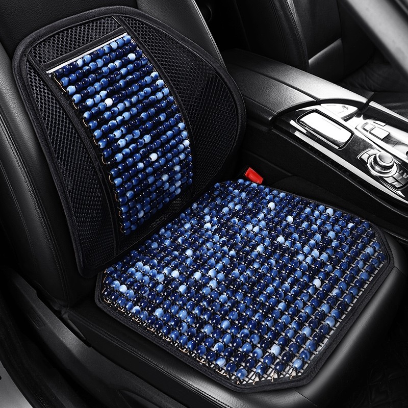 夏季汽车坐垫树脂玉石珠子座垫单片三件套通风透气凉席座椅套腰靠_虎窝淘