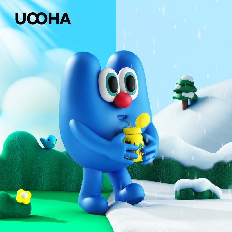 uooha立净保温杯女大容量儿童可爱吸管水杯七夕礼物316L包包杯_虎窝淘