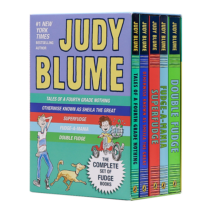 Judy Blume朱迪布鲁姆法吉系列故事5册盒装英文原版小说 Judy Blume’s Fudge Box Set美国进口儿童幽默成长小说 ...