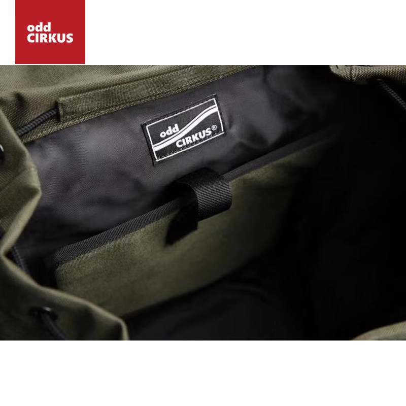 oddCIRKUS军绿色日系通勤简约大容量双肩包防水旅行学生电脑背包_虎窝淘