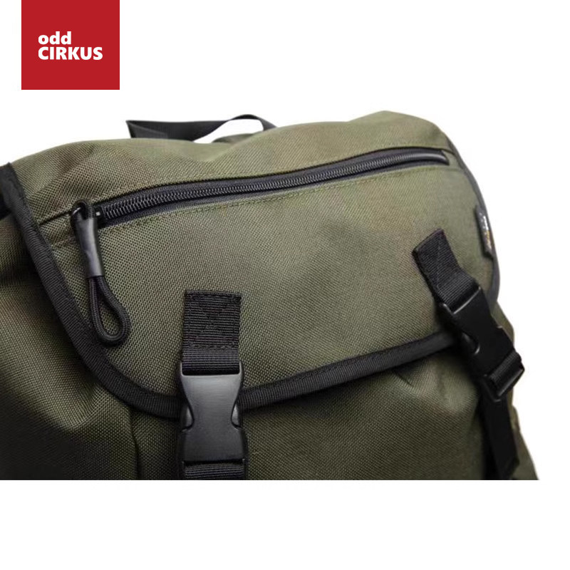oddCIRKUS军绿色日系通勤简约大容量双肩包防水旅行学生电脑背包_虎窝淘