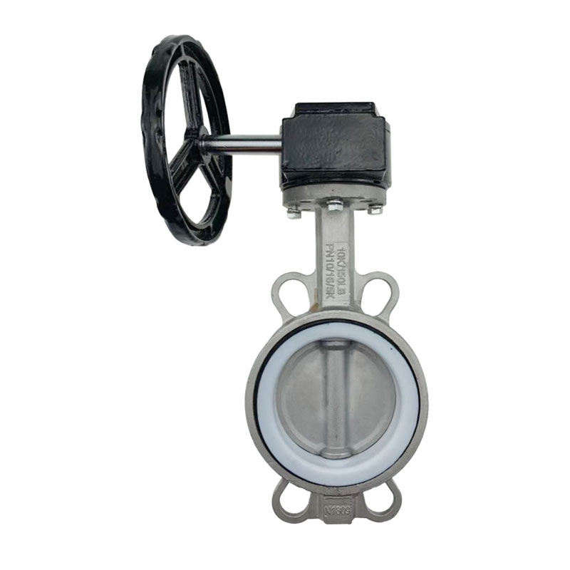 涡轮不锈钢蝶阀D371F-16P软密封铁氟龙聚四氟乙烯DN6580100150_虎窝淘