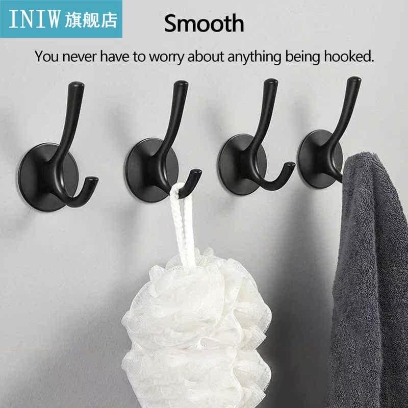 Plastic Wall Mounted Double Robe Hook Backpack Coat Towel Ha_虎窝淘