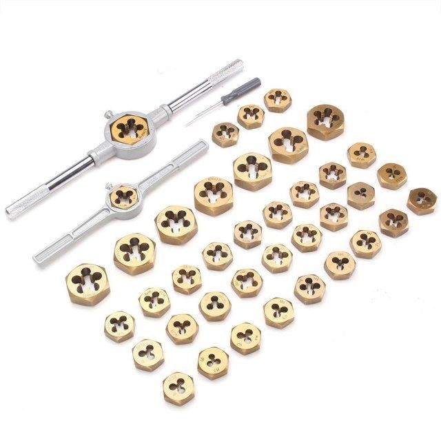 86Pcs Tungstem Steel Plating Titanium Metric Thread SAE Tap_虎窝淘