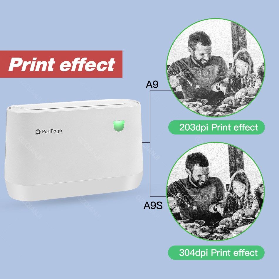 PeriPage A9 Mini Portable hermal Printer Pocket Photo hermal_虎窝淘