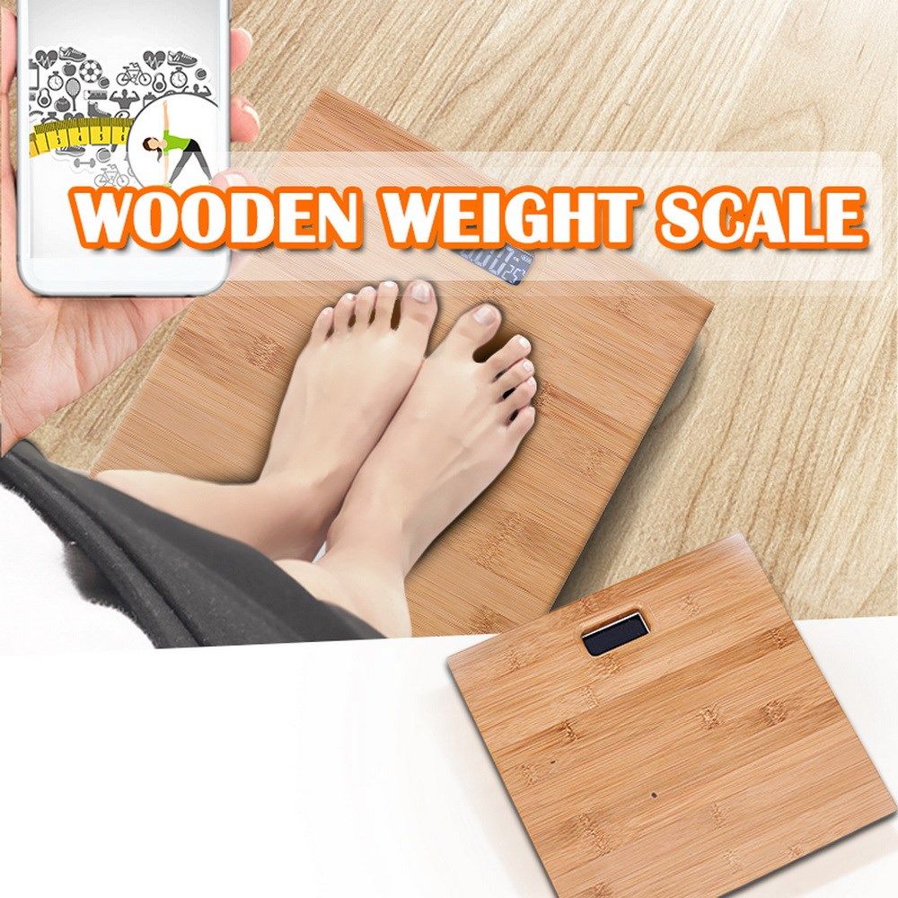Home Floor Wooden Body Weight Scale Electronic Weighing Scal_虎窝淘