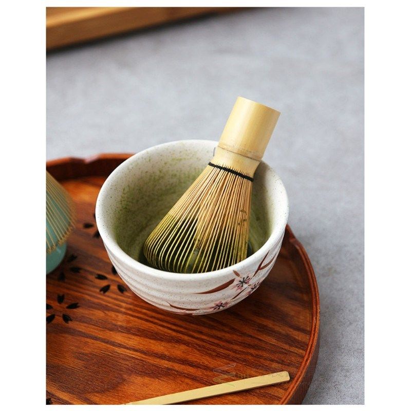 Japanese matcha tea set matcha bowl bamboo whisk holder tray_虎窝淘