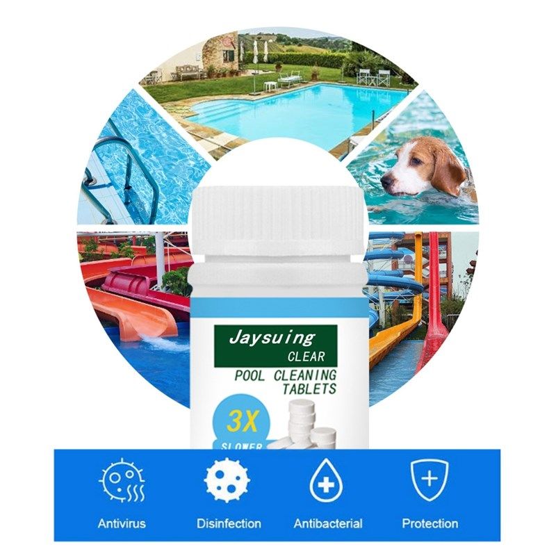 100G Swimming Pool Cleaning Tablet Floating Chlorine Hot Tub_虎窝淘