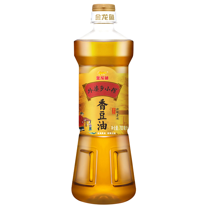 金龙鱼大豆油700ml外婆乡小榨香豆油非转基因家用炒菜食用油瓶装_虎窝淘