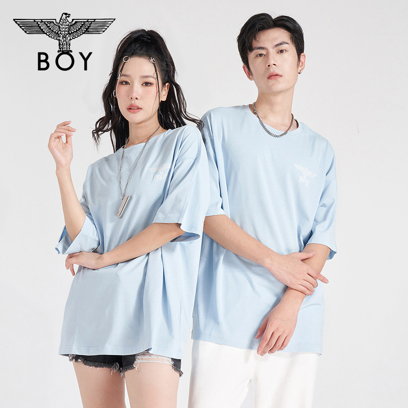 BOYLONDON潮牌短袖情侣装夏季休闲百搭圆领宽松简约T恤N01052_虎窝淘