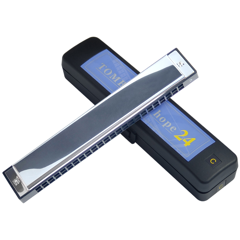 日本TOMBO通宝6624高水平演奏初学成人儿童新手复音HOPE24孔口琴_虎窝淘