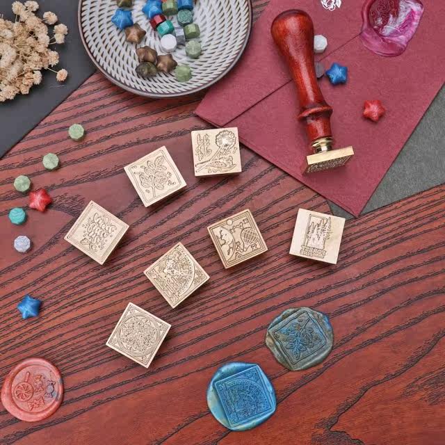 Vintage Square DIY Decor Seal Stamp Sealing Wax Stamp for Sc_虎窝淘