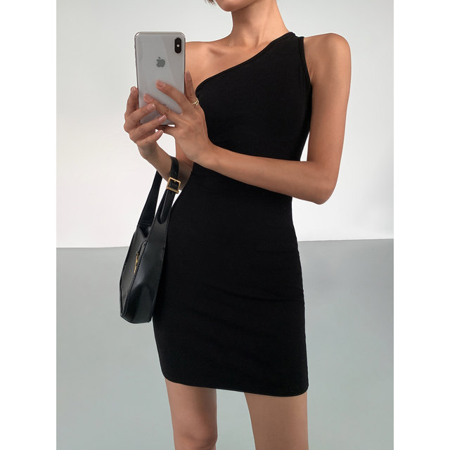 ousph temperament small black design sloping shoulder irregular slim ...