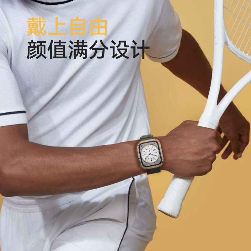 适用iwatch保护壳apple watch s9苹果ultra 1/2代手表iwatchs表带s8膜s7表壳s6高级se套9防摔表框 ...