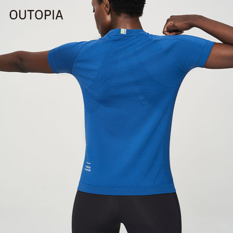 OUTOPIA Fibonacci可机洗羊毛女士短袖运动T恤户外登山徒步运动衣_虎窝淘