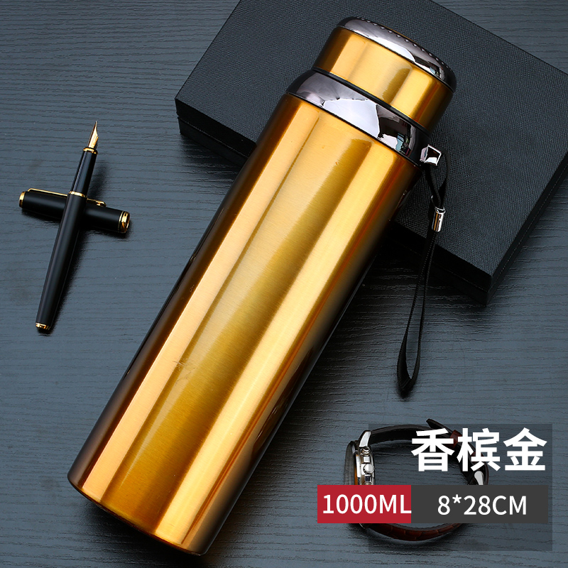 大容量316不锈钢真空保温杯便携户外1000ml水杯带滤网茶杯男女800_虎窝淘