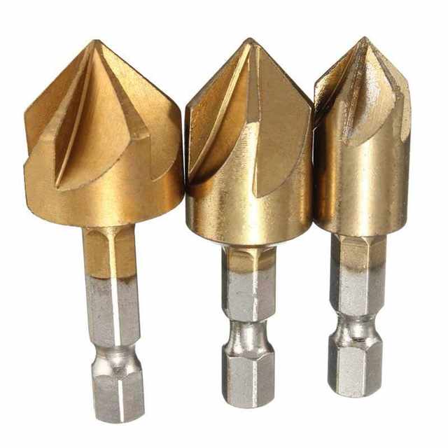3pcs 6pcs HSS Chamfer Countersink Chamfer Drill Bit 1/4/quot